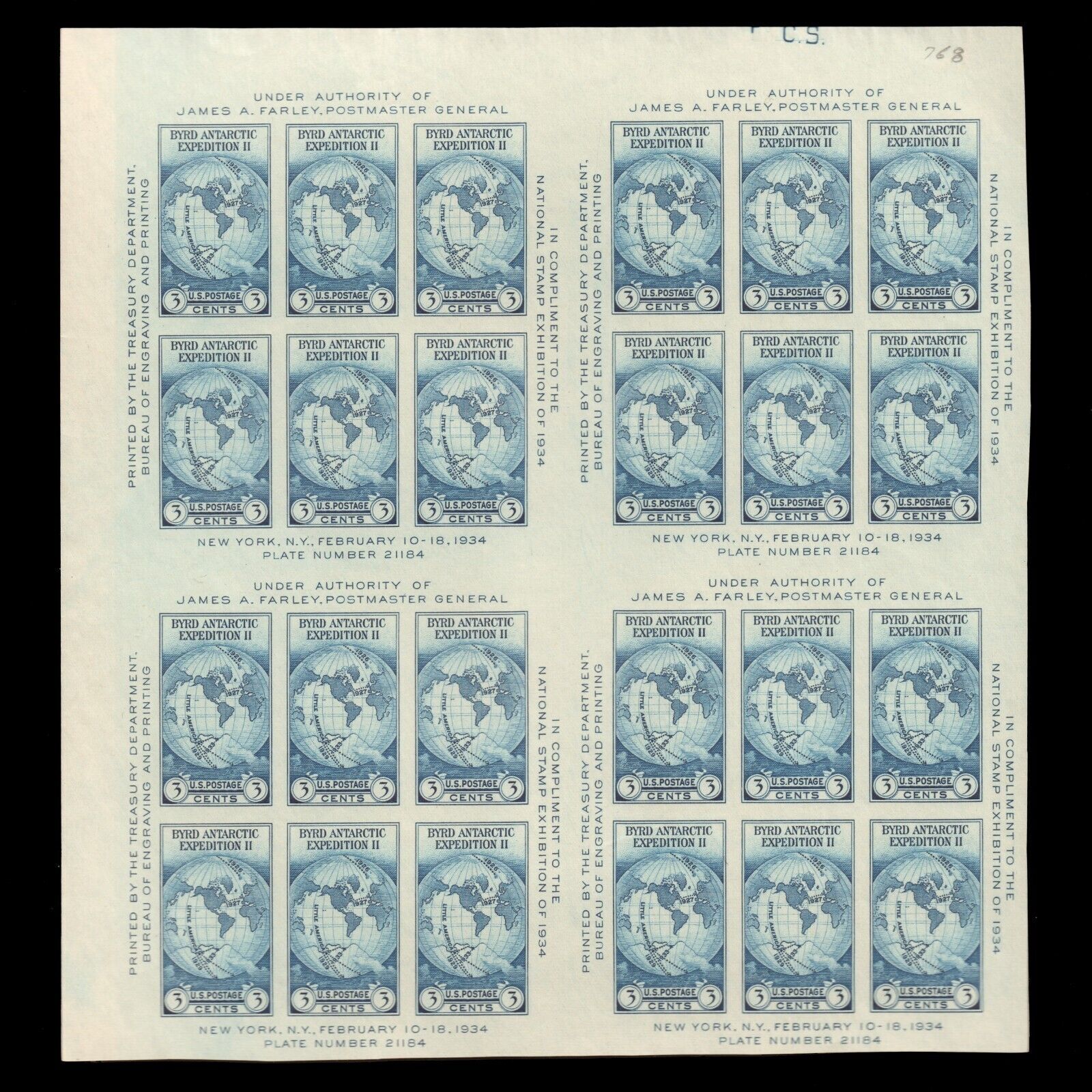 1933 US 766 Byrd BEP Experimental "C.S." Chromed Steel Plated Cross ...