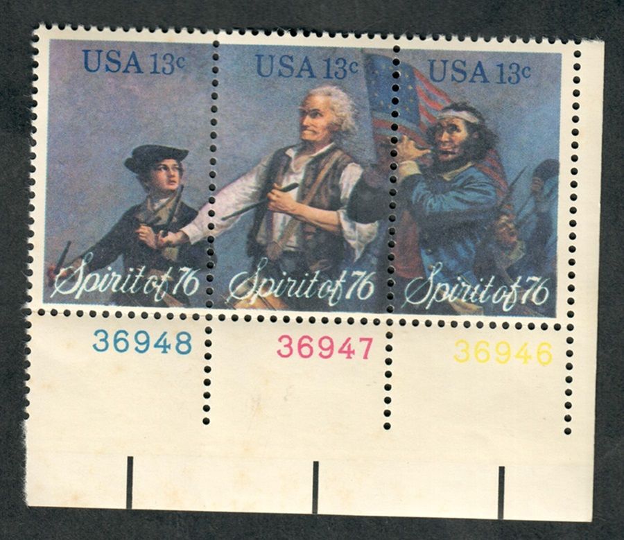 1629 - 1623 Spirit of '76 F-VF MNH Plate Number Strip of 3 - PNS ...