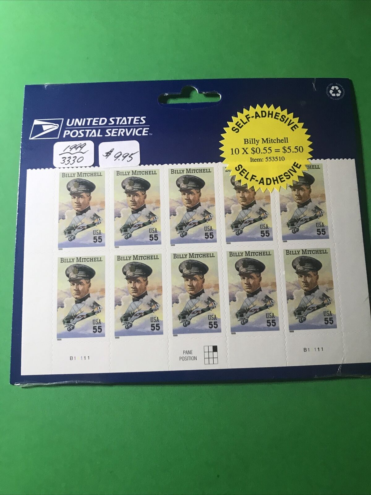 SCOTT#3330 Billy Mitchell 55 cent 10 Stamps MNH 1999(NIP) | United ...