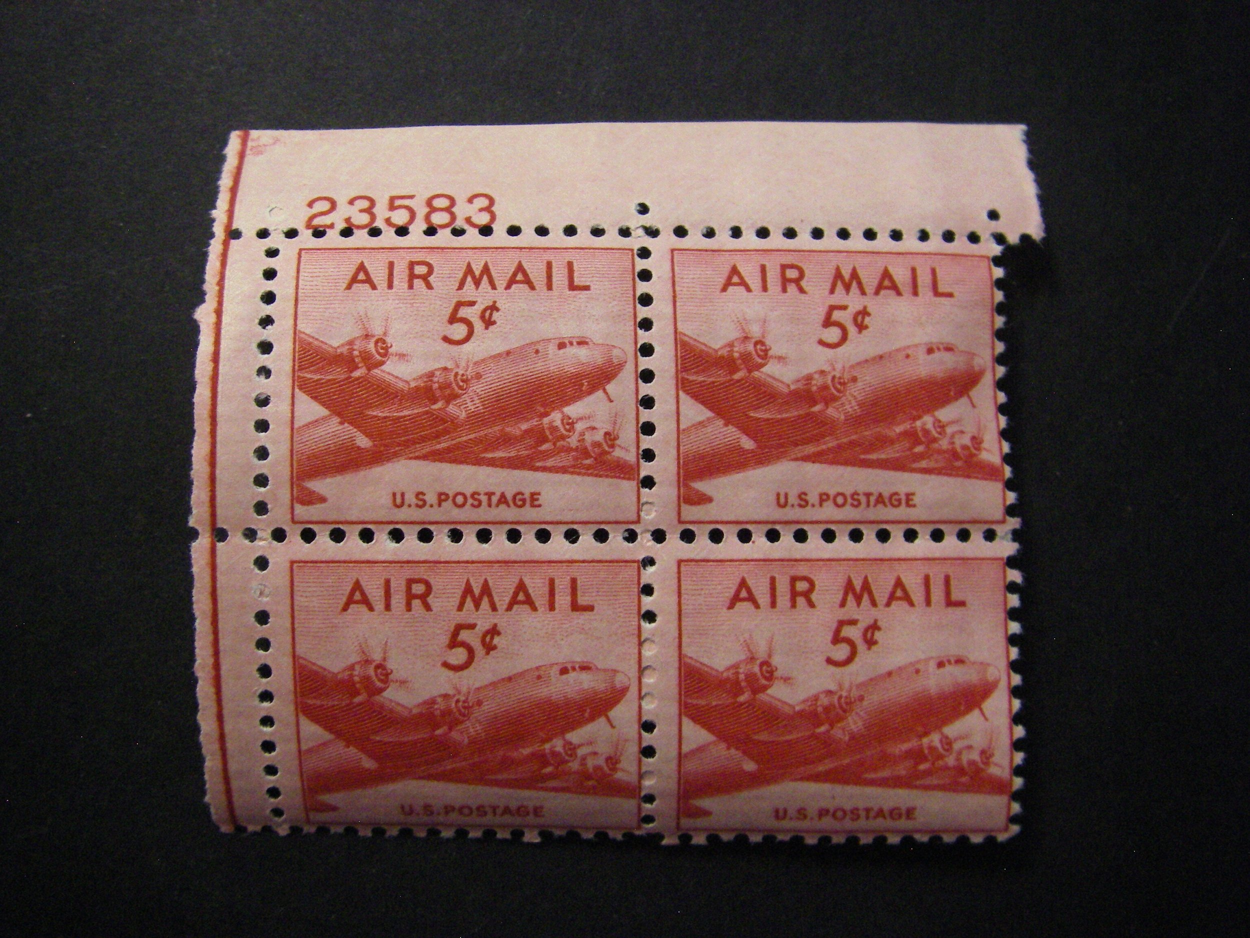 Scott C33, 5c DC-4 Skymaster, PB4 #23583 UL, MNH Airmail Beauty ...