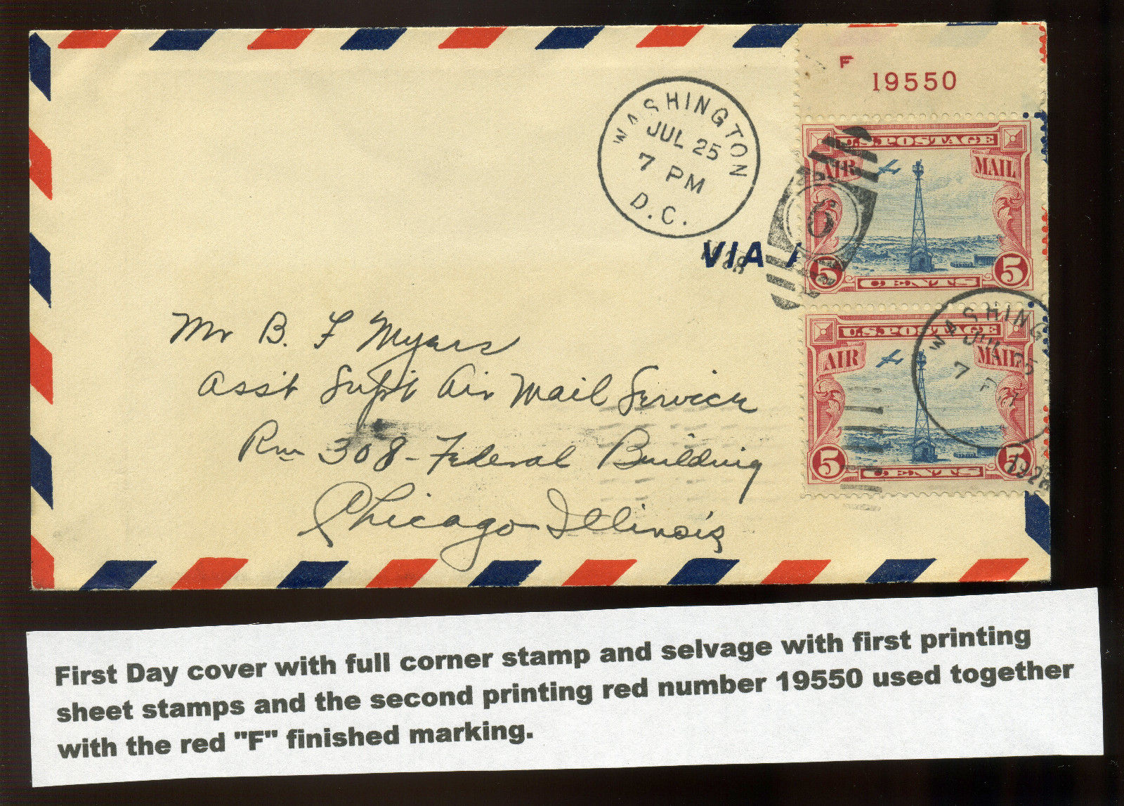 Scott #C11 Plate # Pair on FDC First Day Cover to Chicago (Stock #C11 ...