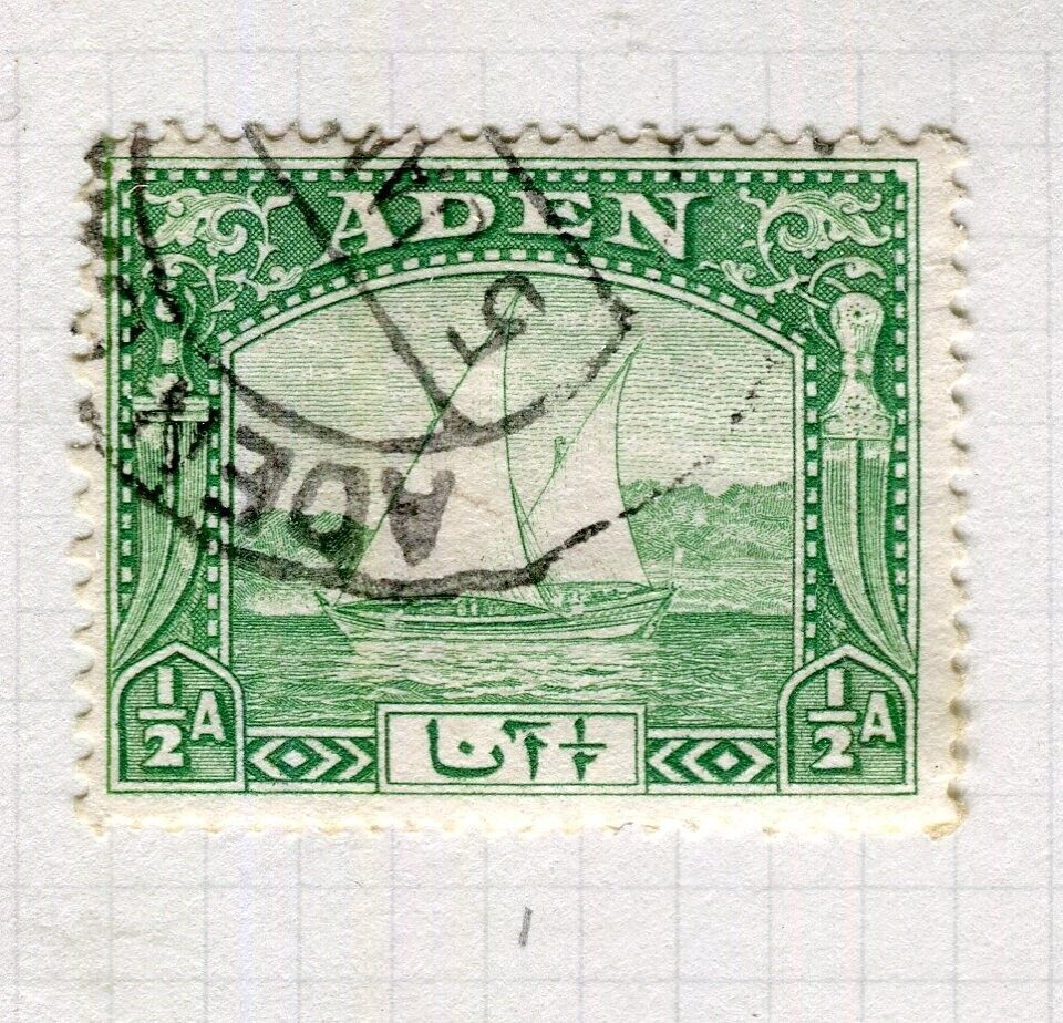ADEN; 1937 early Dow pictorial issue fine used 1/2a. value | Middle ...