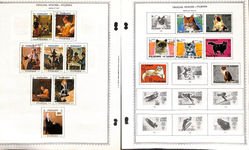 Trucial States -Fujeira Stamp Collection on 14 Minkus Pages, 1965-1969 ...