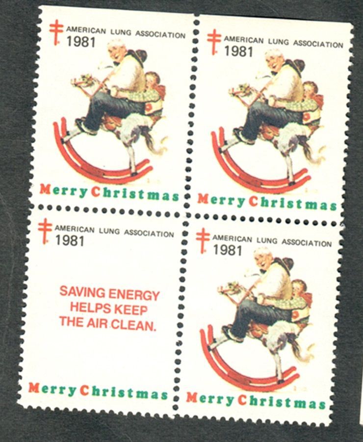 Christmas Seals from 1981 MNH block of 4 | United States, Back of Book ...