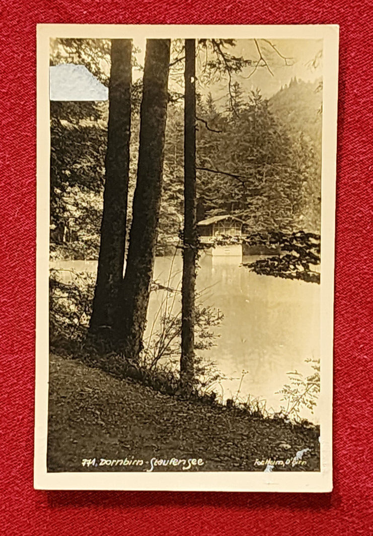 WW2 WWII German Third Reich Lake house photo postcard w Adolf Hitler ...