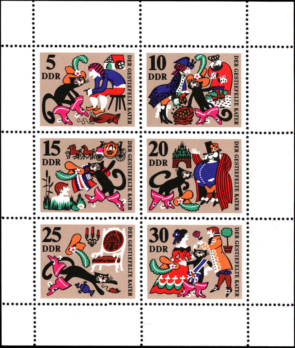German DDR #1068a, Complete Set, 1968, Fairy Tale, Never Hinged ...