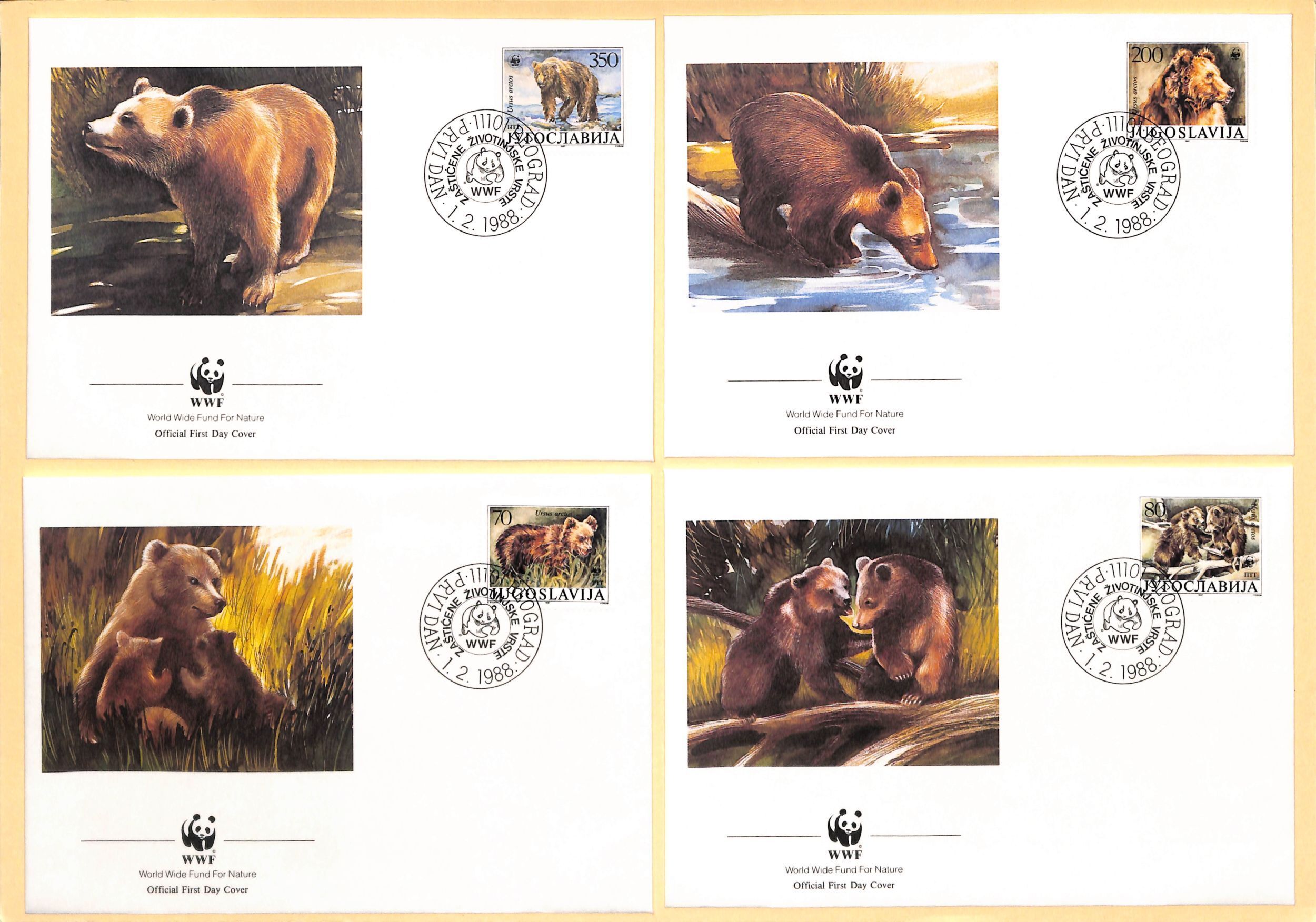 Yugoslavia WWF World Wild Fund for Nature FDC brown bear | Europe ...