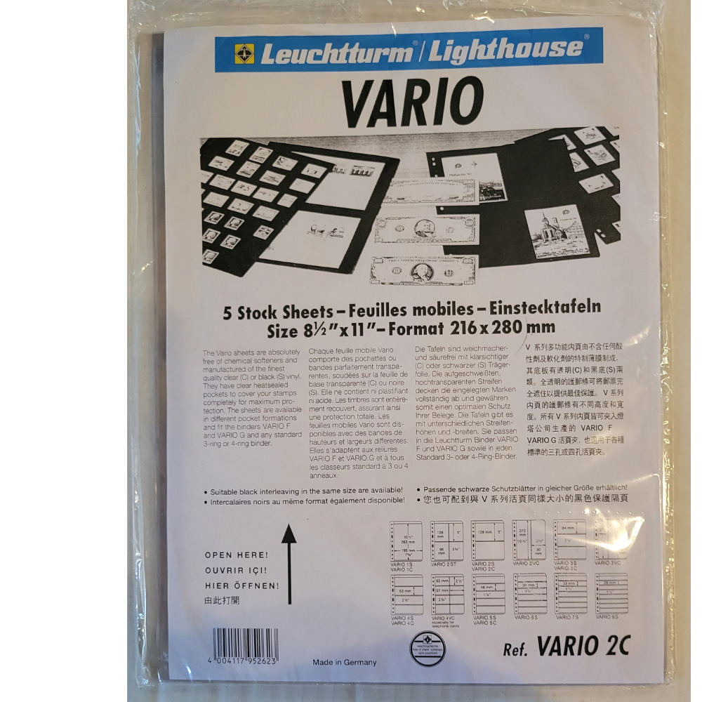 2C 2 Row VARIO Clear Lighthouse Stock pages 5 pack Double sided ...