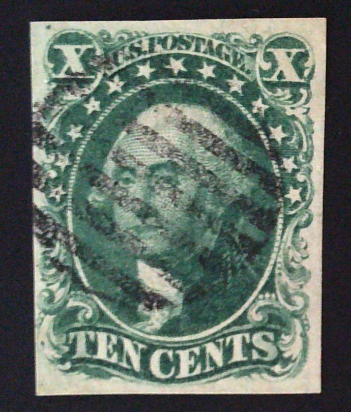 Scott#14 - VF - 10c Green - Washington - Type II - Used - 1855 | United ...
