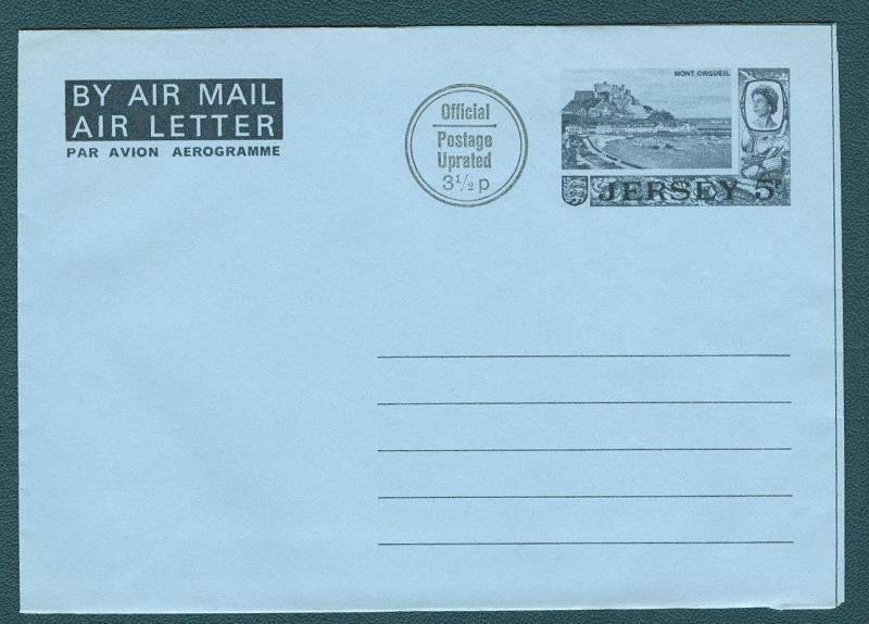 Great Britain-Jersey 5p.Aerogramme UPRATED (1) Mint | Europe - Channel ...