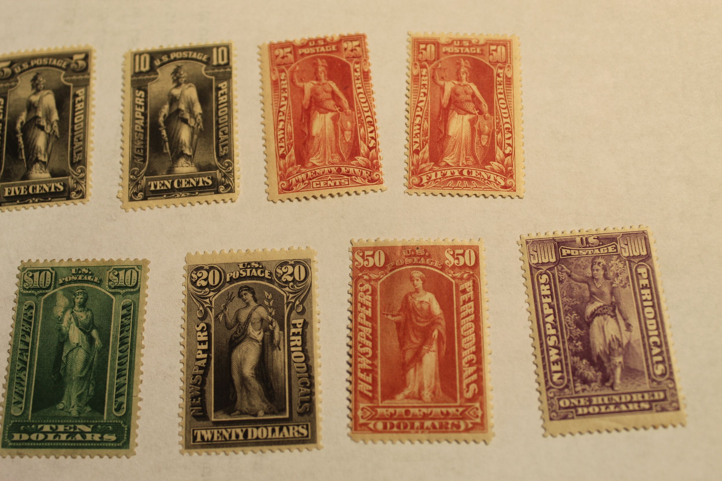 US Newspaper Stamp - Pr114 - Pr125 SET Complete Hinge Remants and Some ...