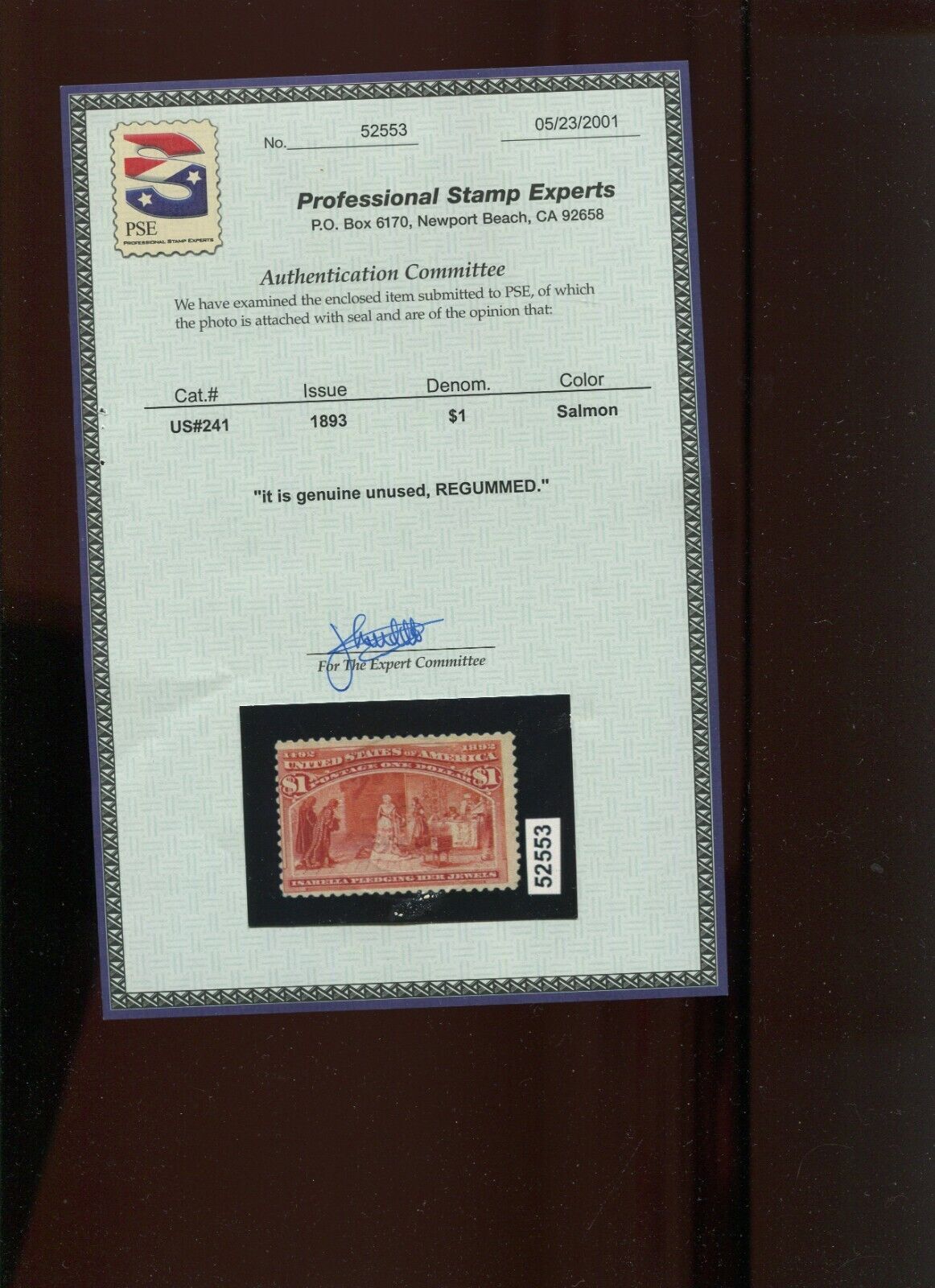 Scott 241 Columbian High Value Mint Stamp with PSE Cert BZ1410 | United ...