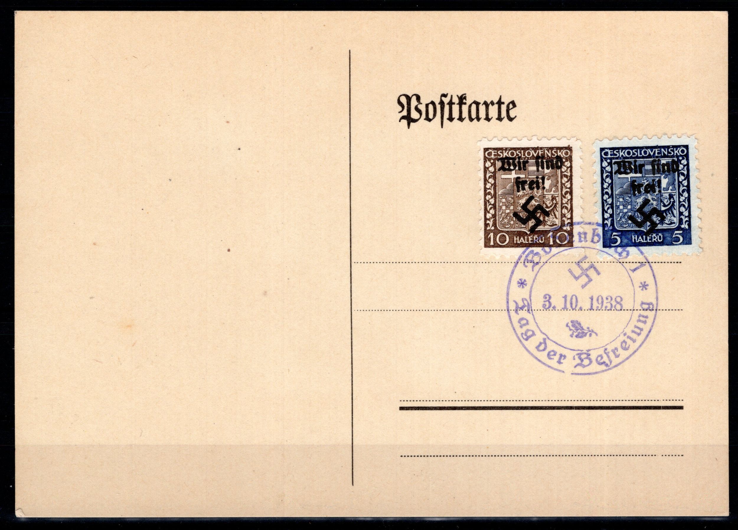 Sudetenland: 1938 "Liberation" Overprints on Card | Europe - Germany ...