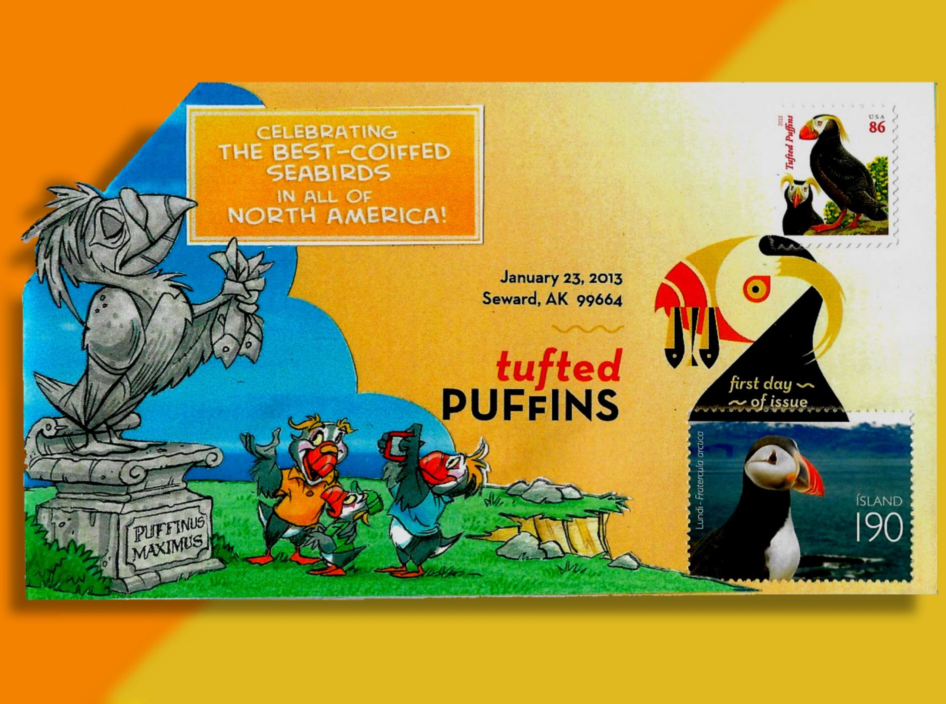 It's the Tuftedest Puffin Ever! US FDC with DCP and Iceland Puffin ...