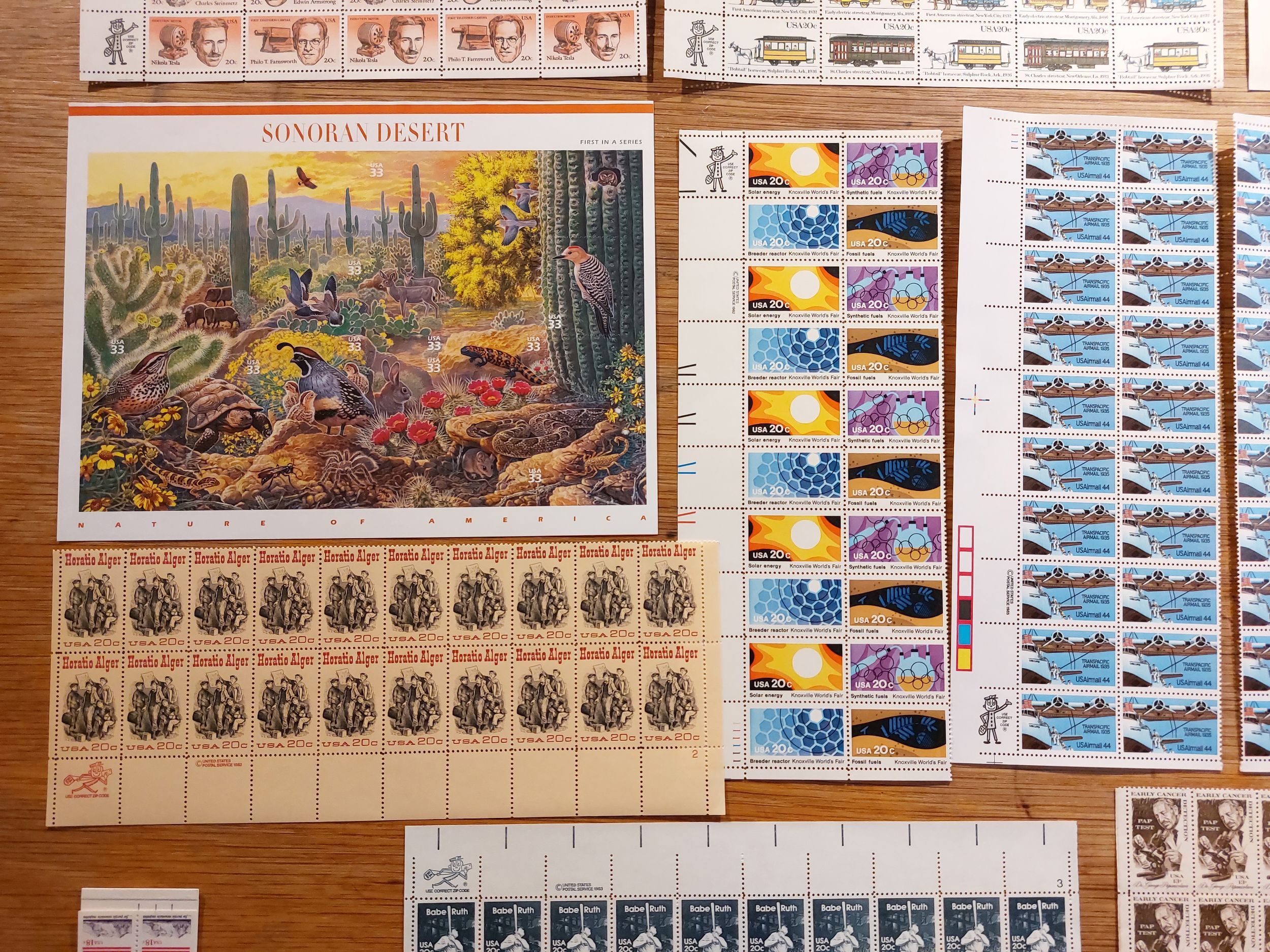 USA 1970-1990. Postage: stamps, sheets, booklets, valid Face value 100 ...