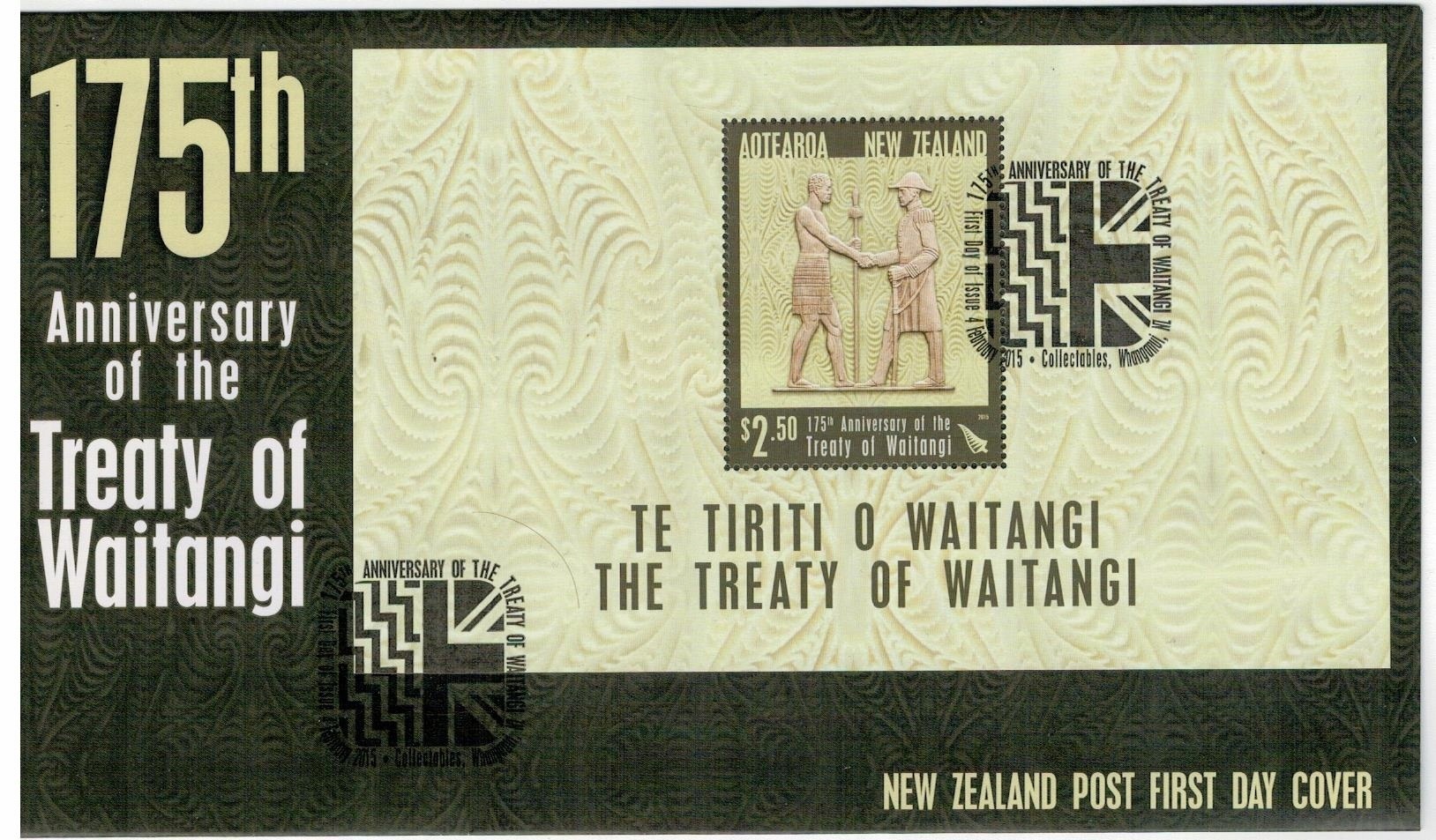 New Zealand 2015 FDC Souvenir Sheet Stamps Scott 2572 Treaty of ...