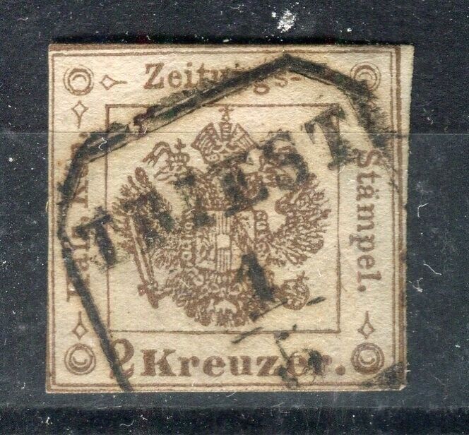 AUSTRIA; 1870s classic Imperf Newspaper issue 2k. used, fair Cancel ...