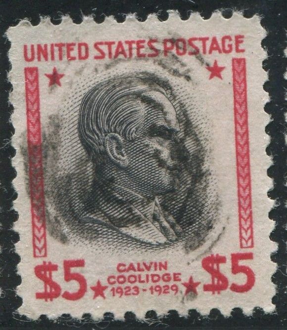 834 $5 Calvin Coolidge Used VF | United States, General Issue Stamp ...