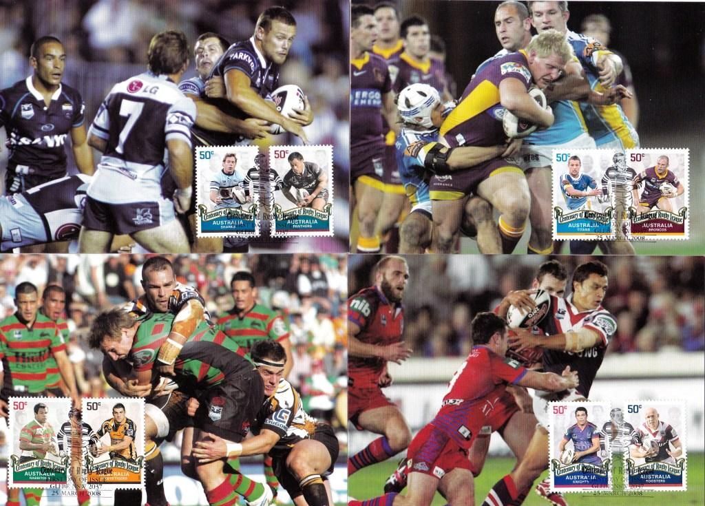 Australia 2008 Rugby League Centenary Set of 8 Maximum Cards ...
