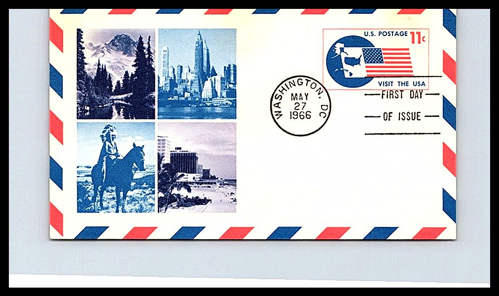 #UXC5 - Visit The USA Air Mail Post Card - No Cachet 18EV | United ...