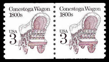 PCBstamps US #2252a Coil Pair 6c(2x3c)Conestoga Wagon, (shiny), MNH ...