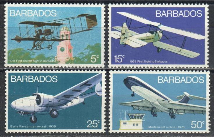 Barbados Stamp 384 387 Aircraft Caribbean Barbados Stamp Hipstamp 7535