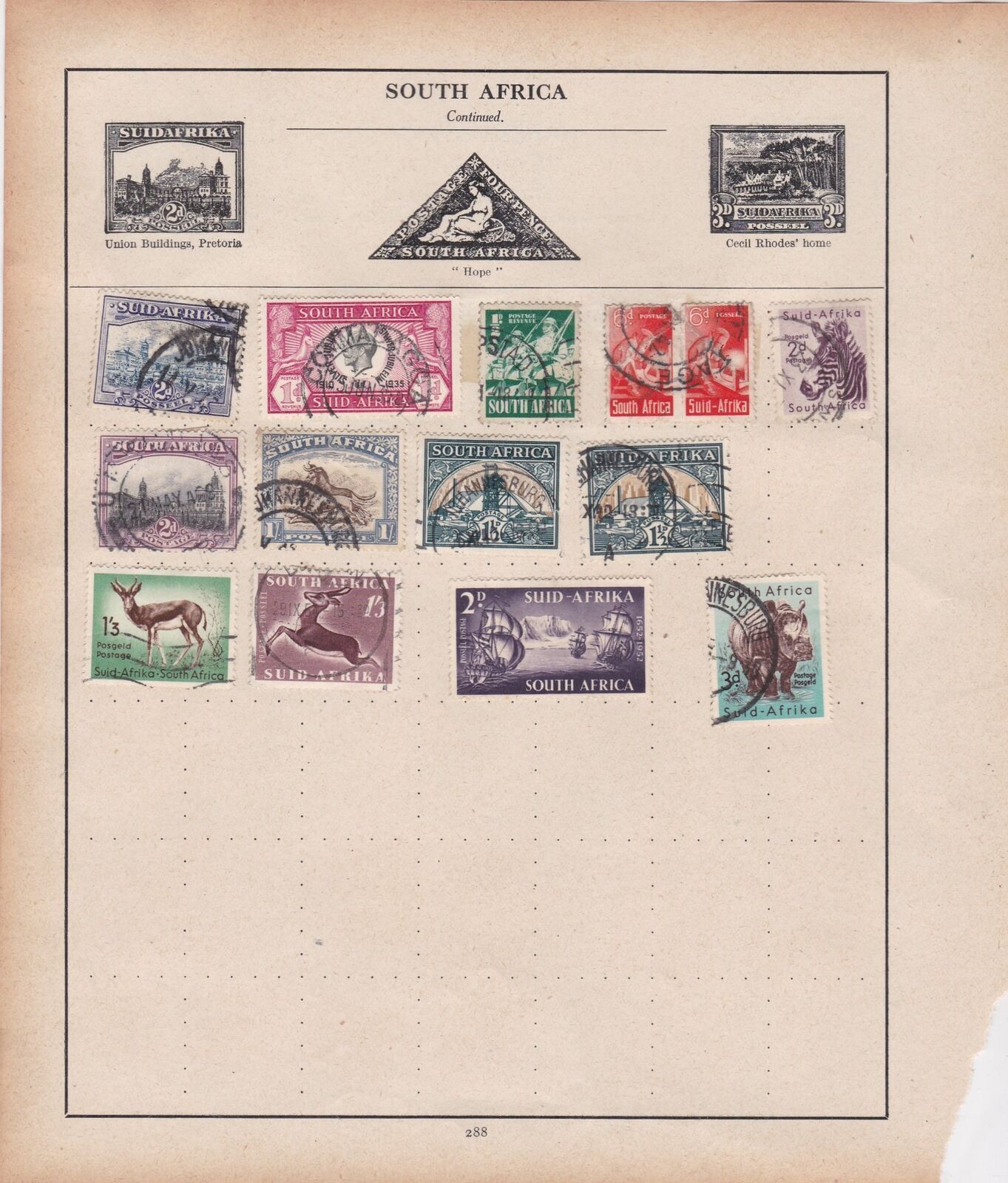 South Africa Stamps on Album Page ref R18923 | Africa - South Africa ...