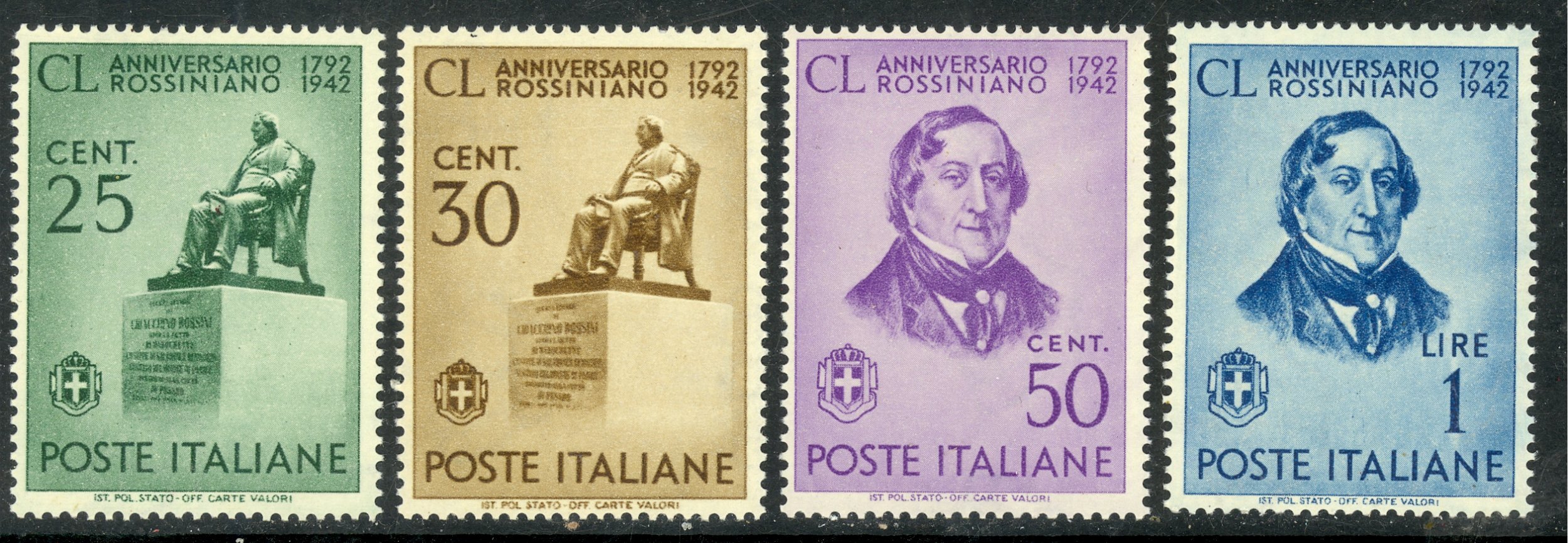 Italy 1942 Rossini Set Sc 423-426 MNH | Europe - Italy, General Issue ...
