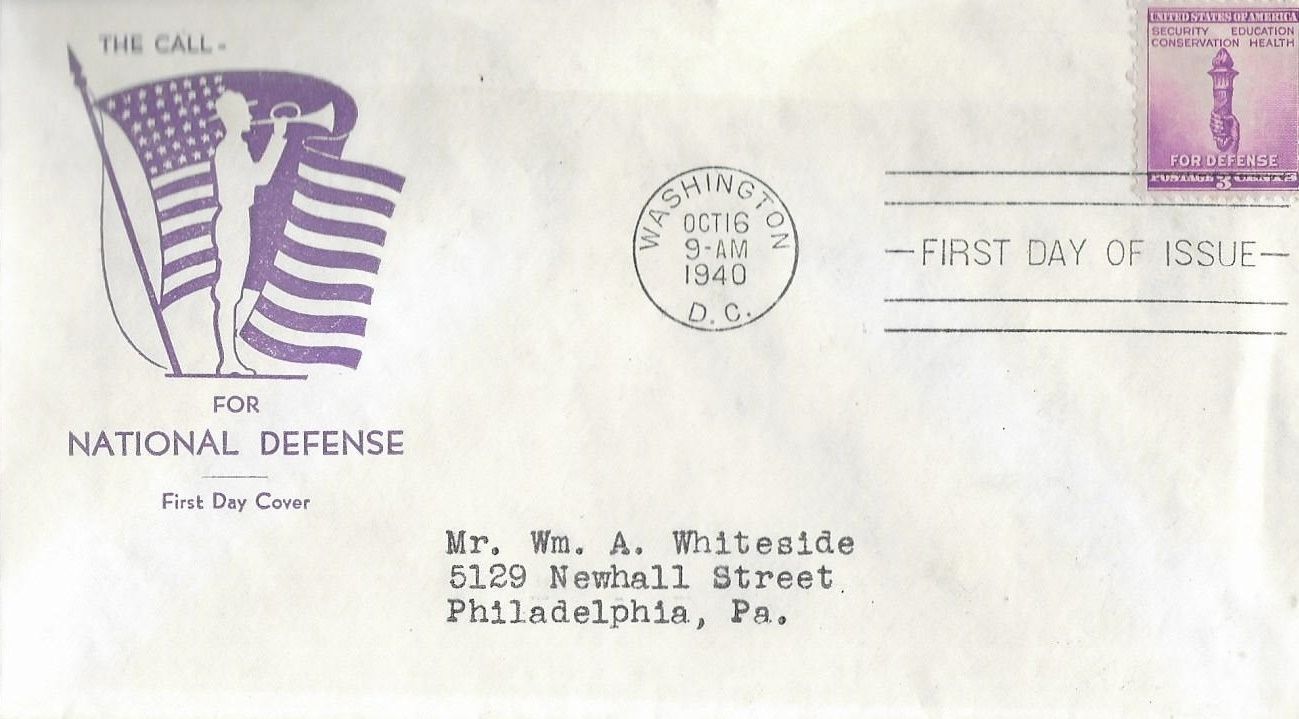 1940 FDC, #901, 3c National Defense, Holland | United States, General ...