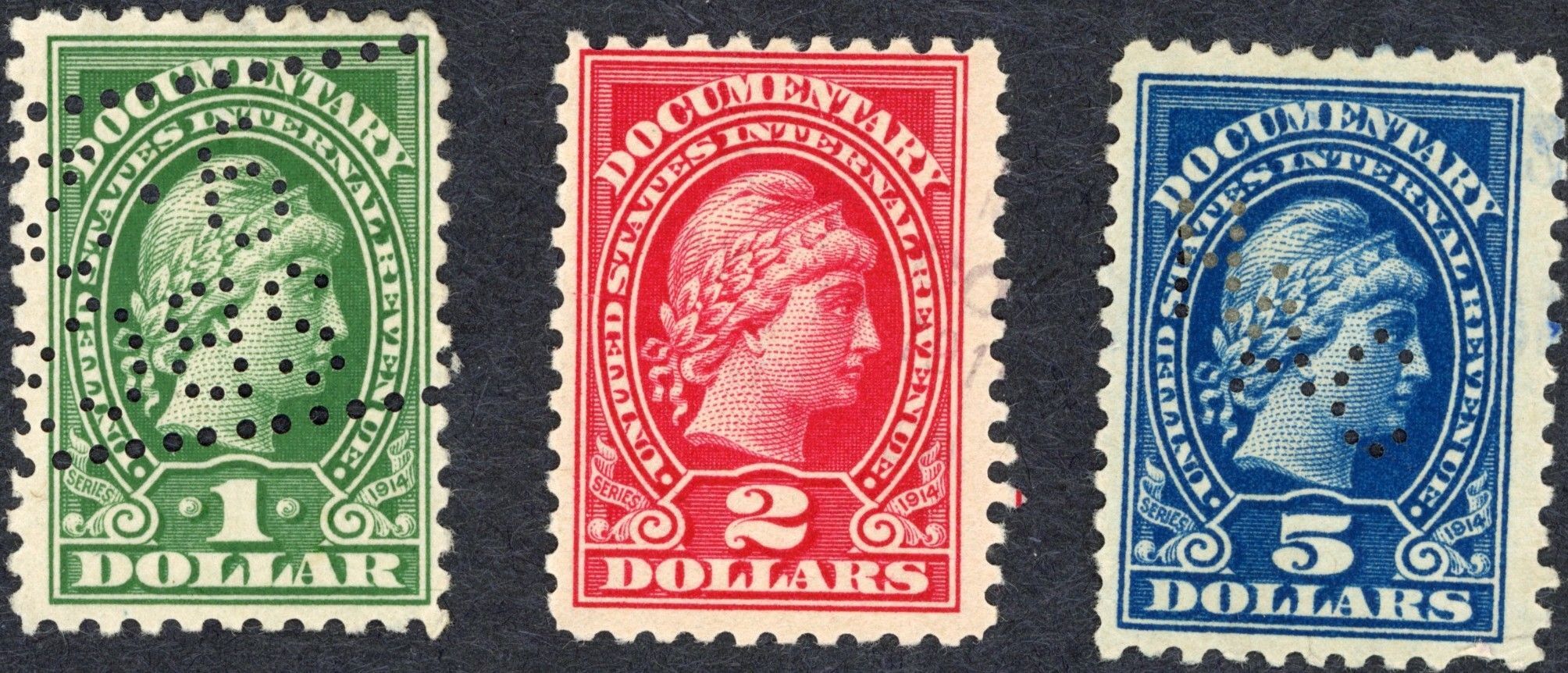 Scott R217 R218 R220 Documentary Revenue Stamp Set Mint $1 $2 $5 Series ...