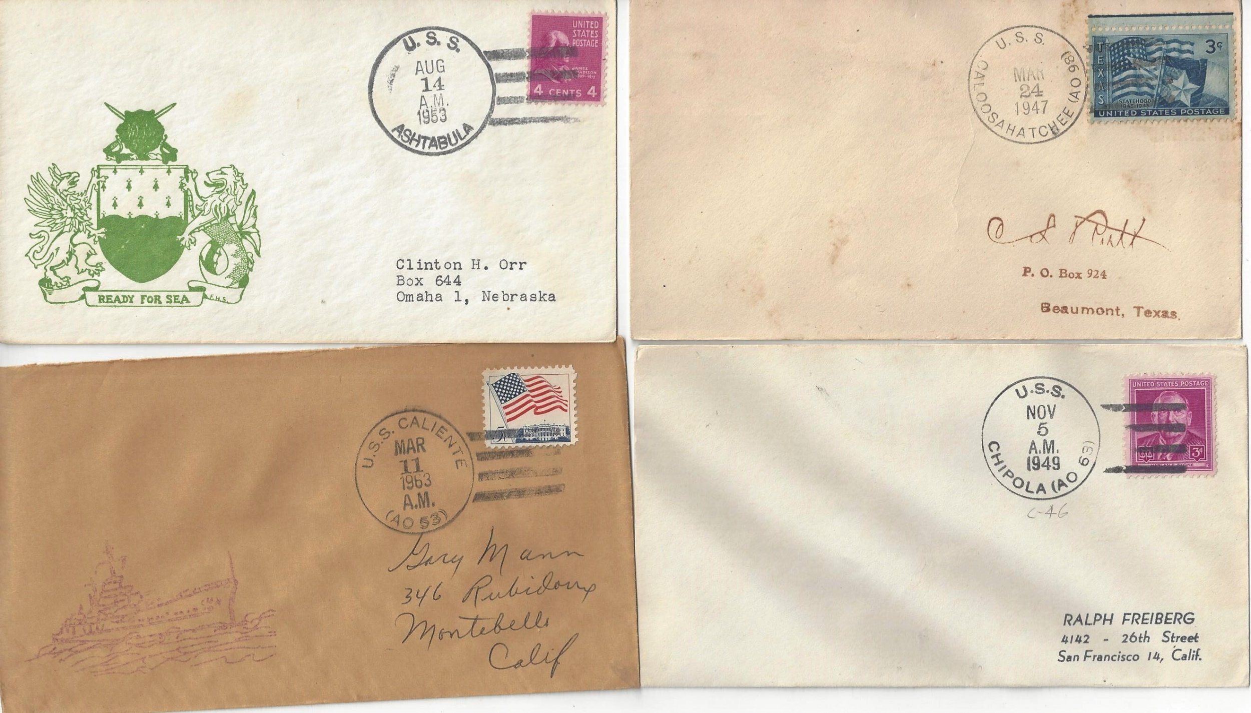 US Navy Covers 20 Dif AO (Oilers) 1933 to 1985 All Shown | United ...