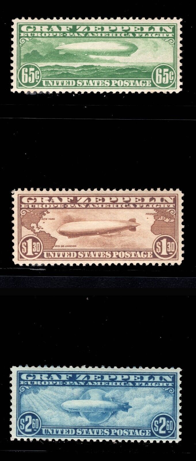 US Stamps #C13-C15 Graf Zeppelin SET Mint OG H LOT #92833 | United ...