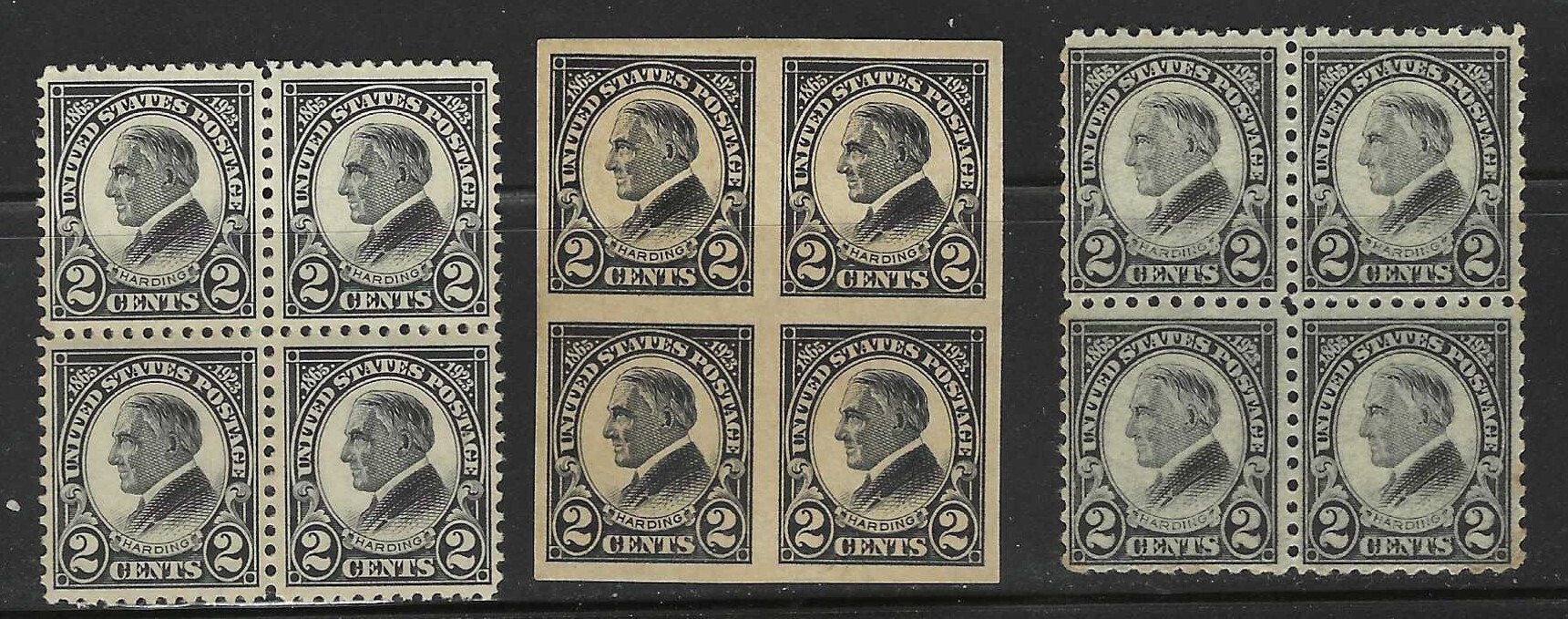 Blocks of the 1922 Harding Memorial Issue (610,611,612) MNH $98 ...