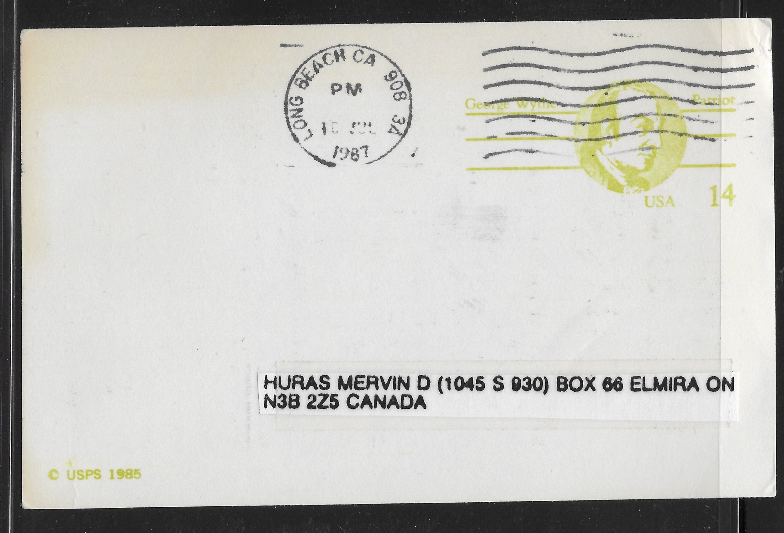 US #UX108 14c George Wythe | United States, Postal Cards Stamp / HipStamp