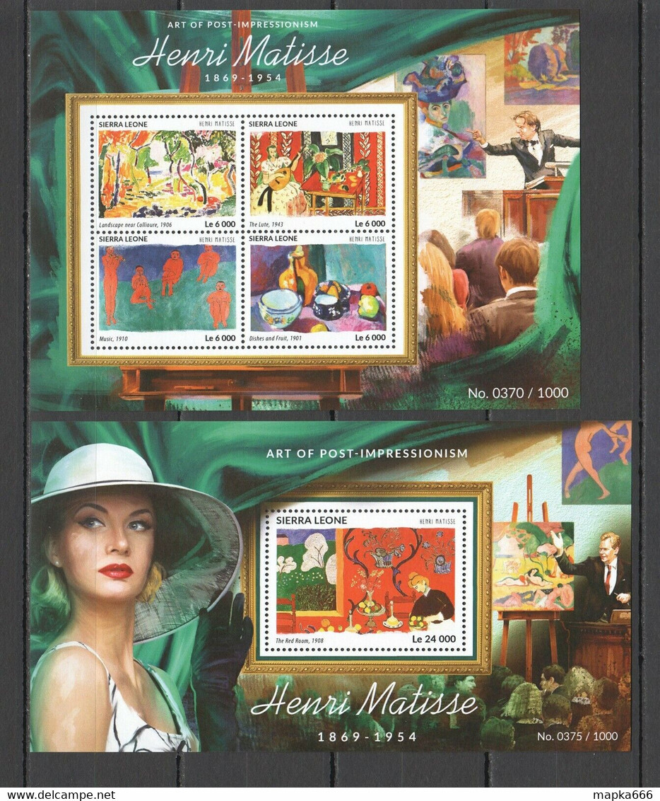 2015 Sierra Leone Art Paintings Henri Matisse 1Kb+1Bl ** Stamps St641 ...