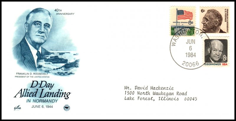 US 40th Anniversary D-Day Landing in Normandy 1984 Cover | United ...