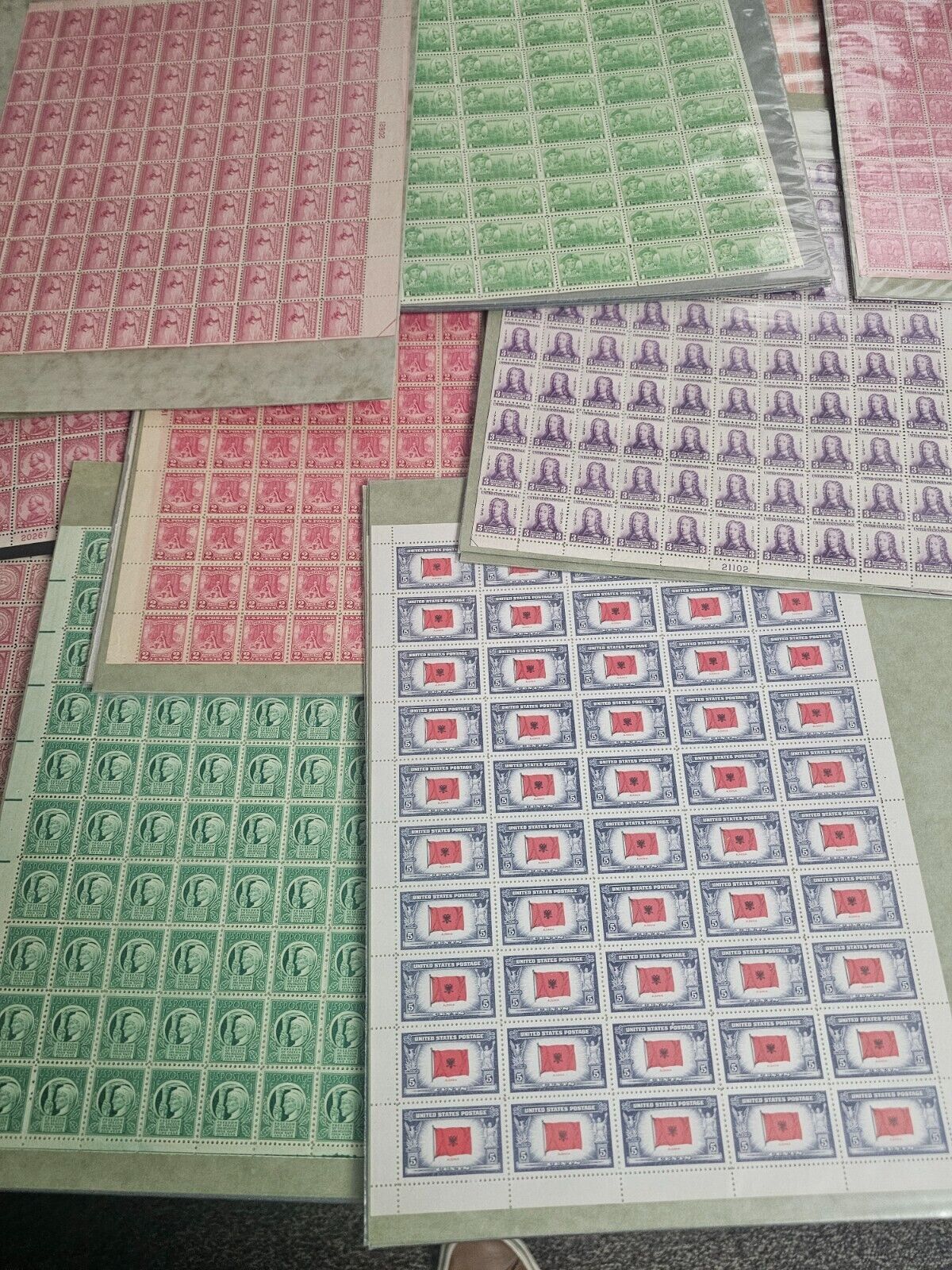 US OLD Full Intact MNH Stamp Sheet Hoard Collection Lot of 140 ...
