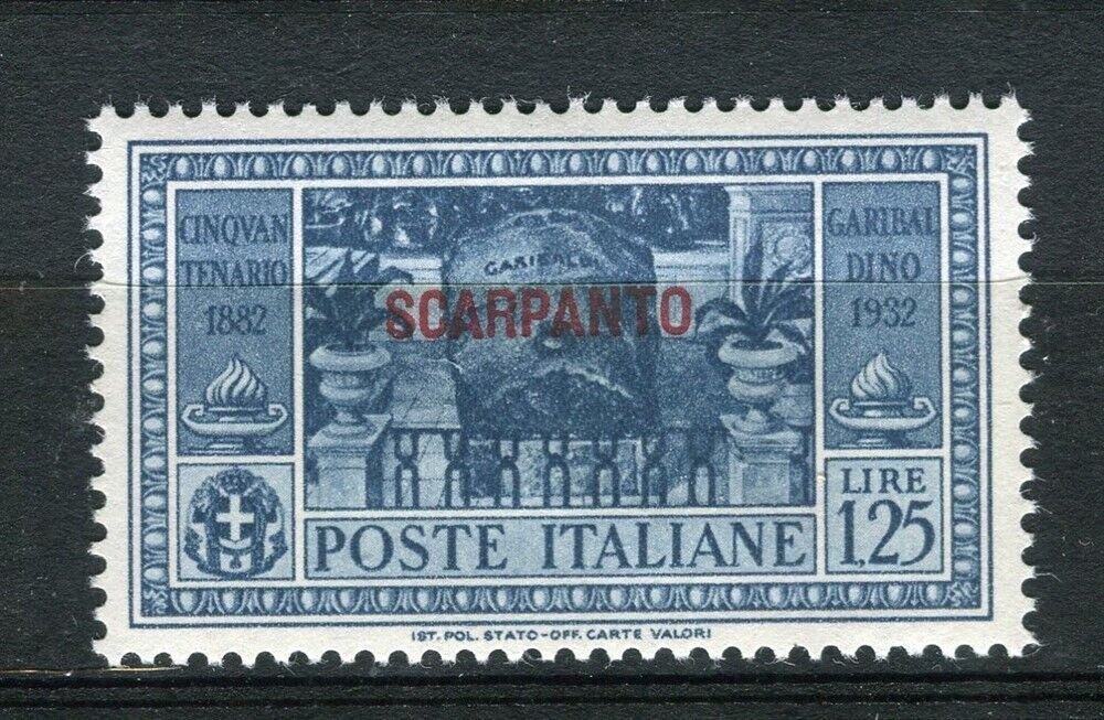 ITALY; AGEAN ISLANDS SCARPANTO 1932 Garibaldi lovely MINT MNH Unmounted ...