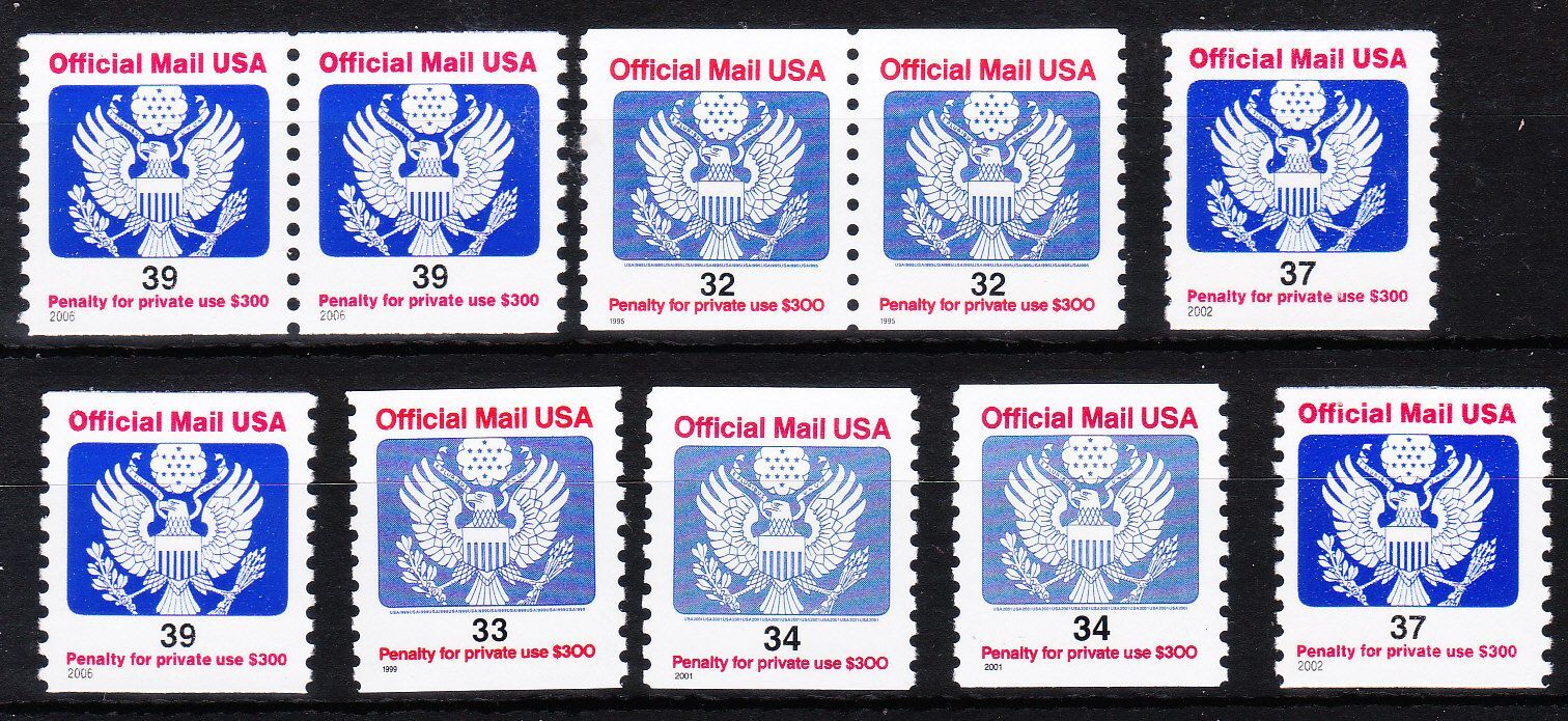 MOstamps - US Group of Mint OG NH Coil Official Mail (10 stamps) - Lot ...