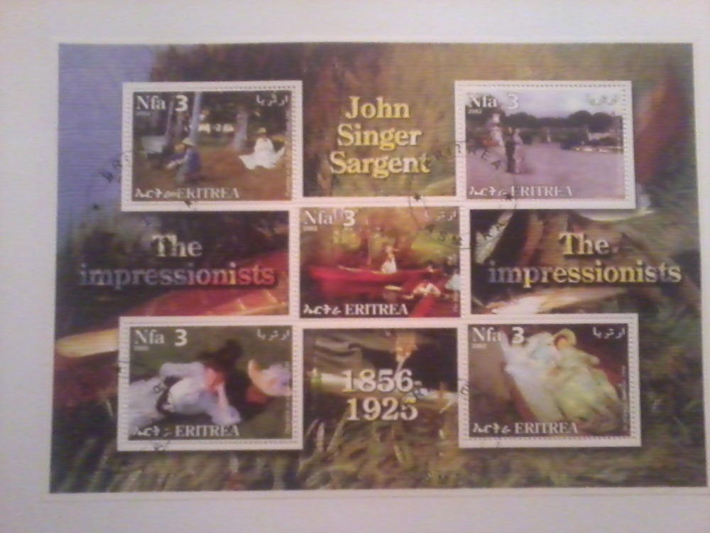Eritrea Sheet Used John Sirgen Sargent Impressionists ART Paintings ...