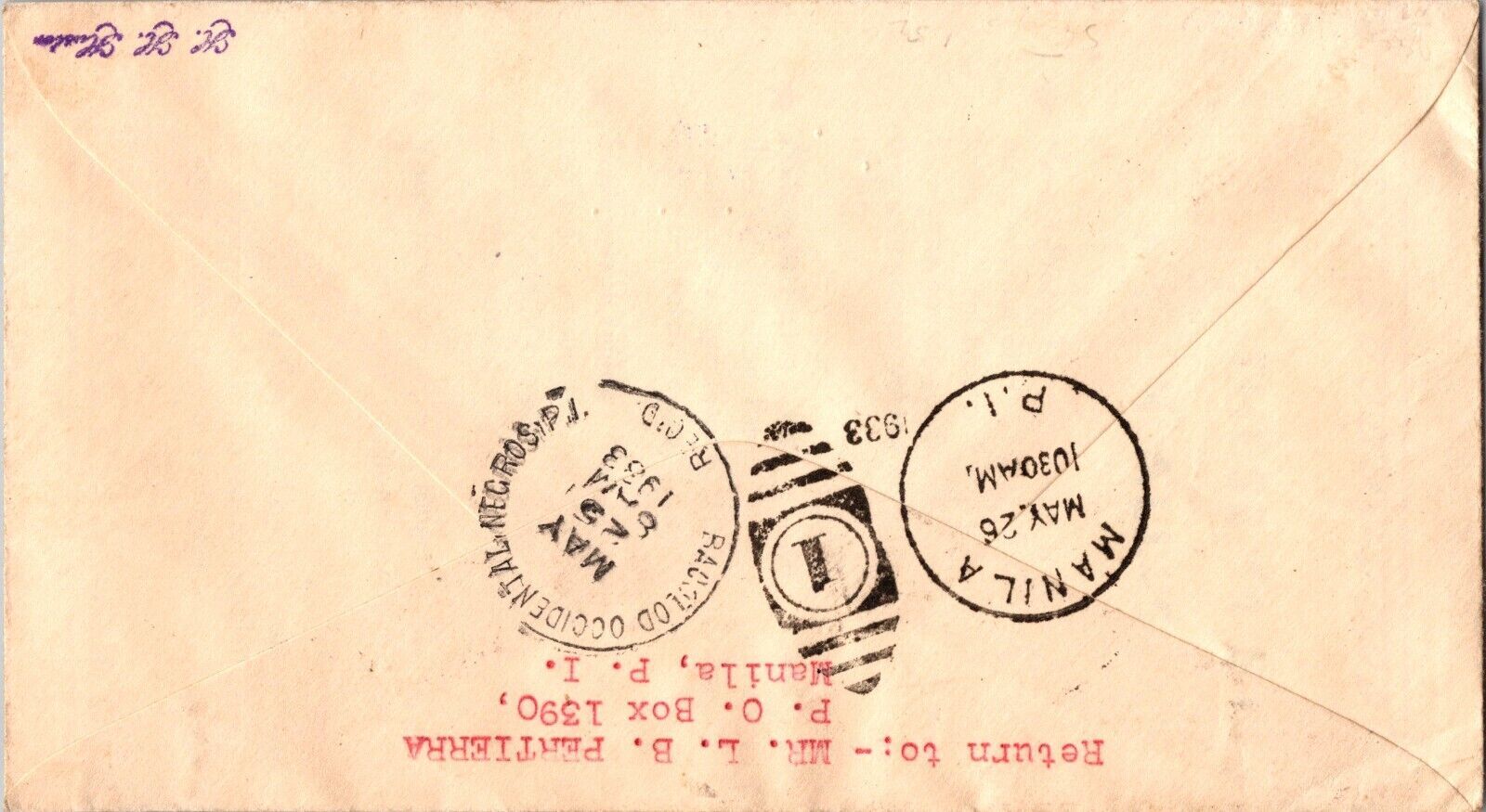 1933 Philippines Manila First Flight Regular Air mail Cover Iloilo ...