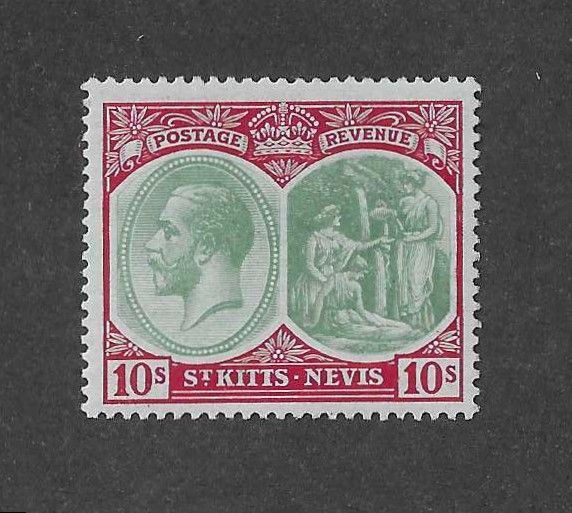 St Kitts - Nevis Sc #35 10sh OG VF | Caribbean - St. Kitts and Nevis ...