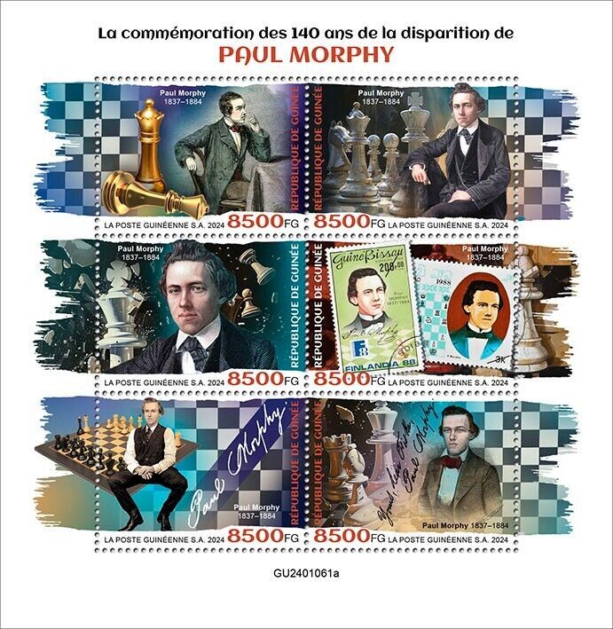 Guinea 2024 14th Memorial Anniversary of Paul Morphy Chessmaster Sheet ...
