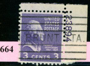 PKStamps - USA - 807 - Used - Plate Number Single #21-664 | United ...
