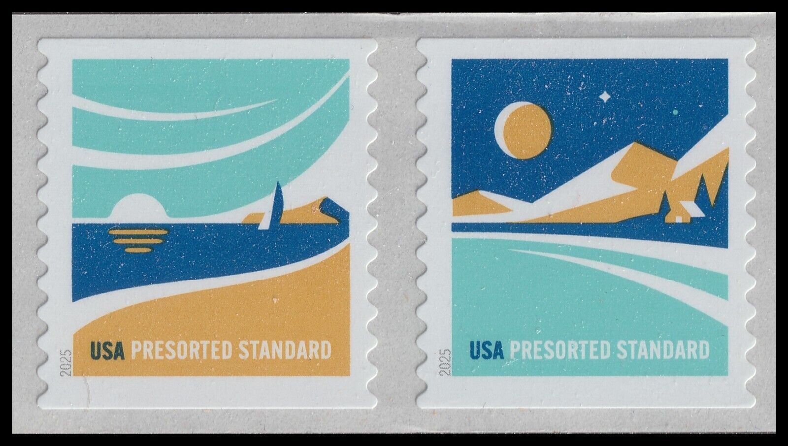 US 5958-5959 5959a American Vistas presorted standard 10c coil pair B ...