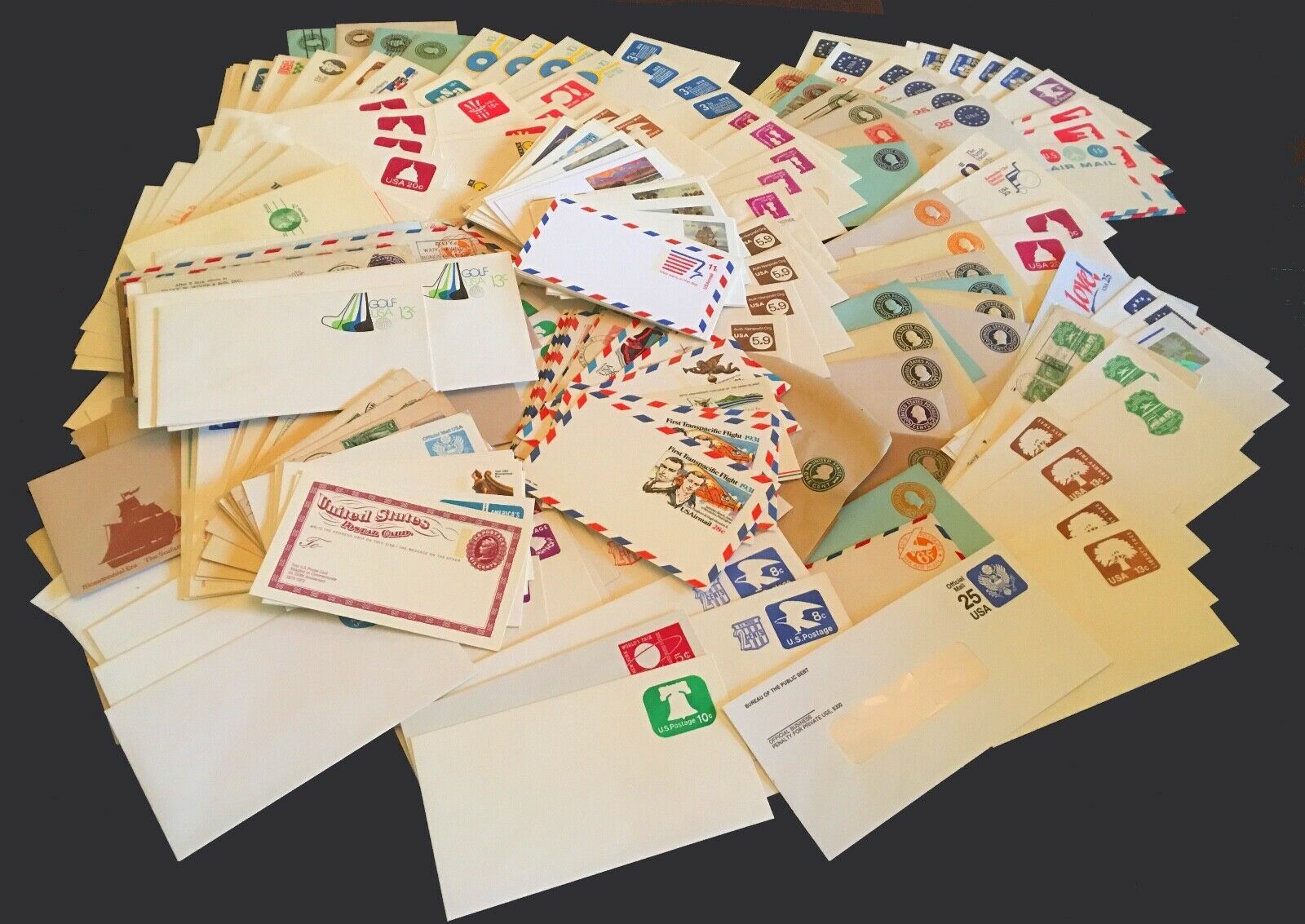 Embossed Envelope & Post Card Hoard 1886-1990 484 items 1c-65c Wide ...