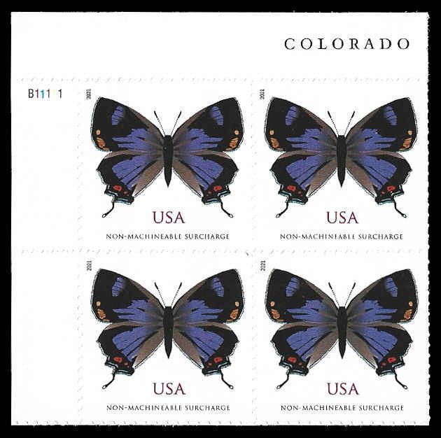 PCBstamps US #5568 PB $3.00(4x{75c} Colorado Hairstreak, (B11111), MNH ...