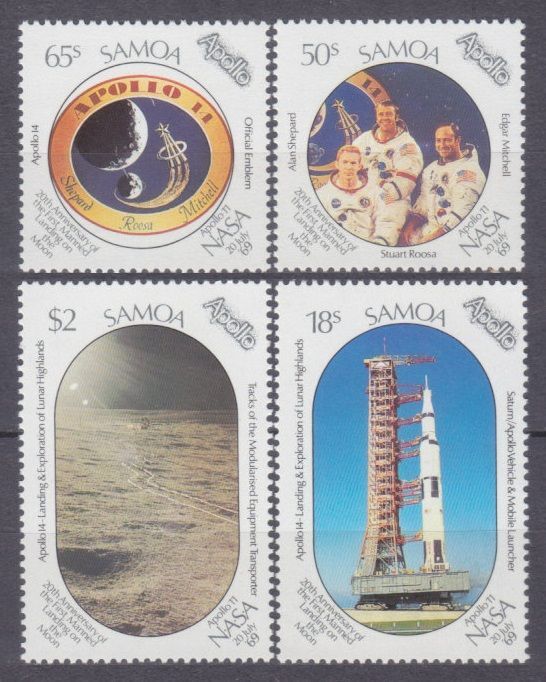 1989 Samoa 685-688 25 years of Apollo 11 moon landing | Australia ...