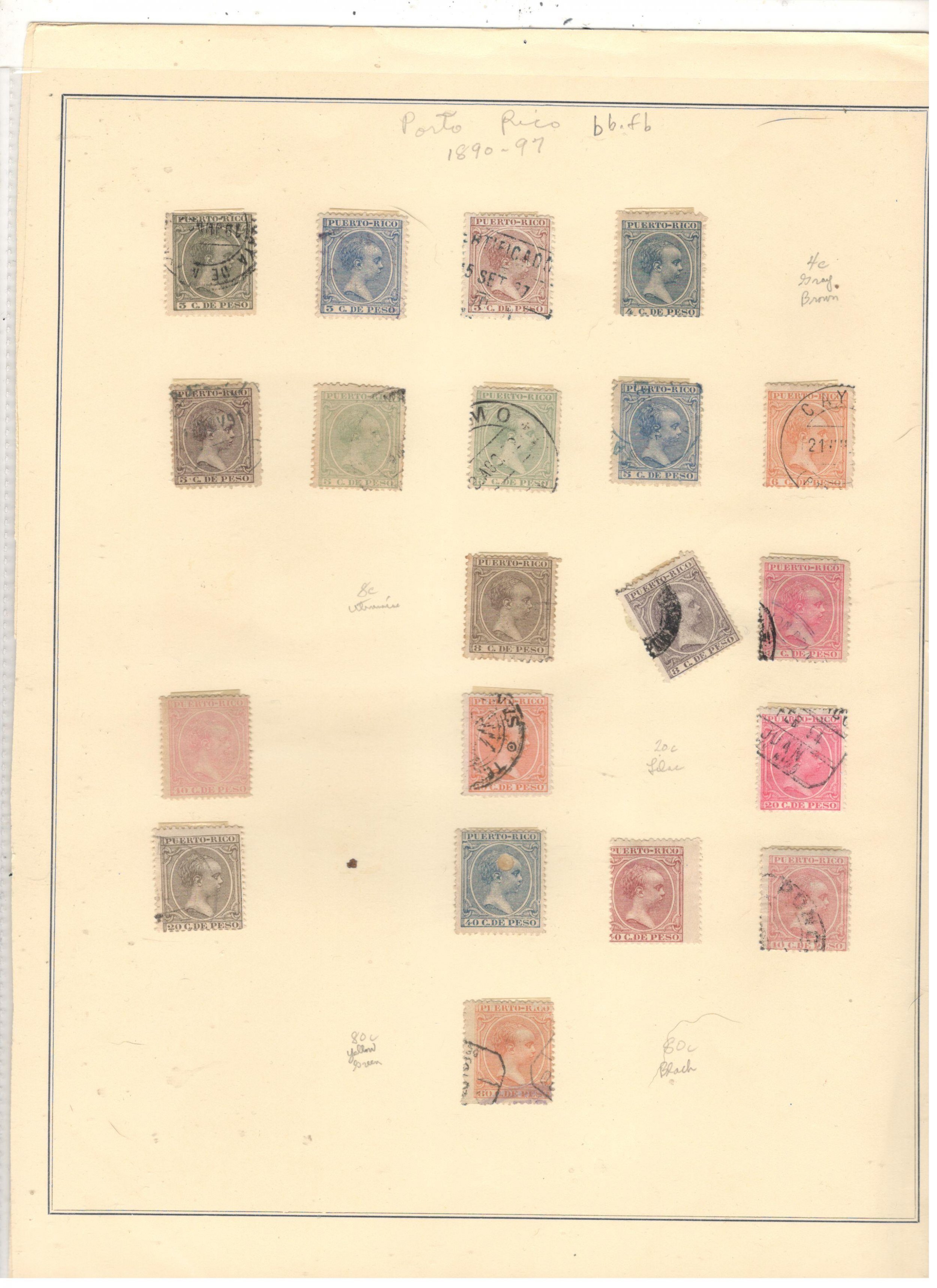 Puerto Rico Collection on Stock Sheet Mint/Used | United States, Stamp ...