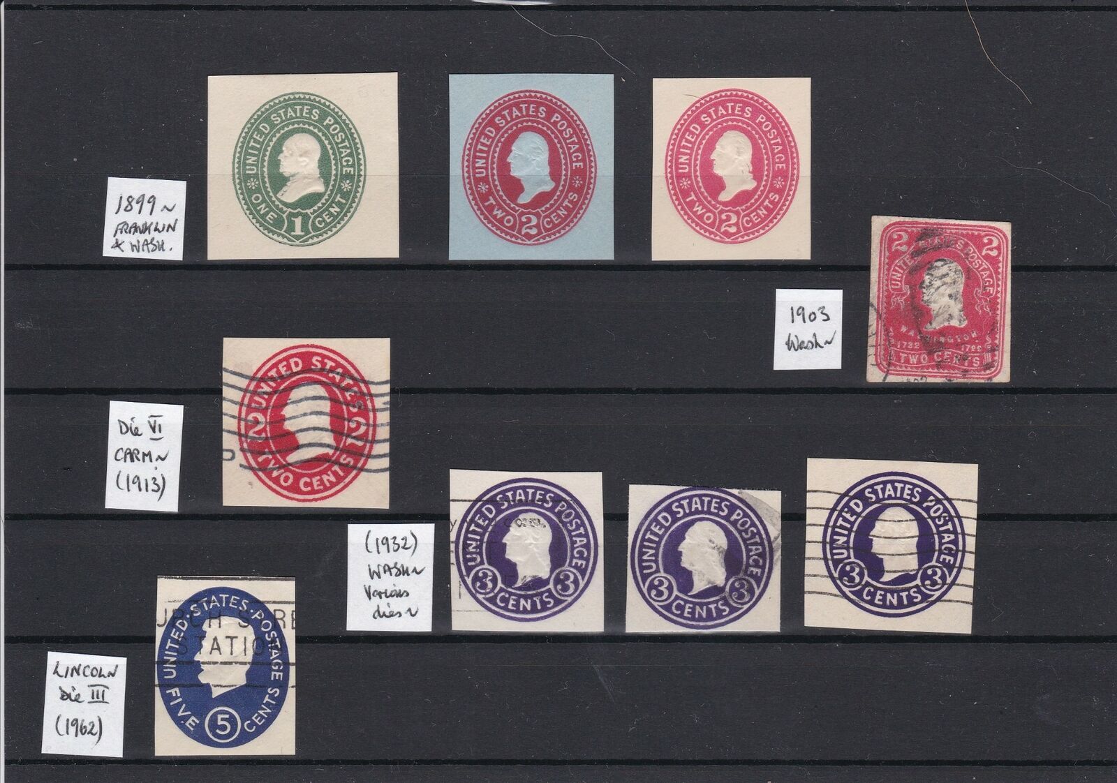 U.S. Stationary Cut Outs Squares Stamps ref 22714 | United States ...